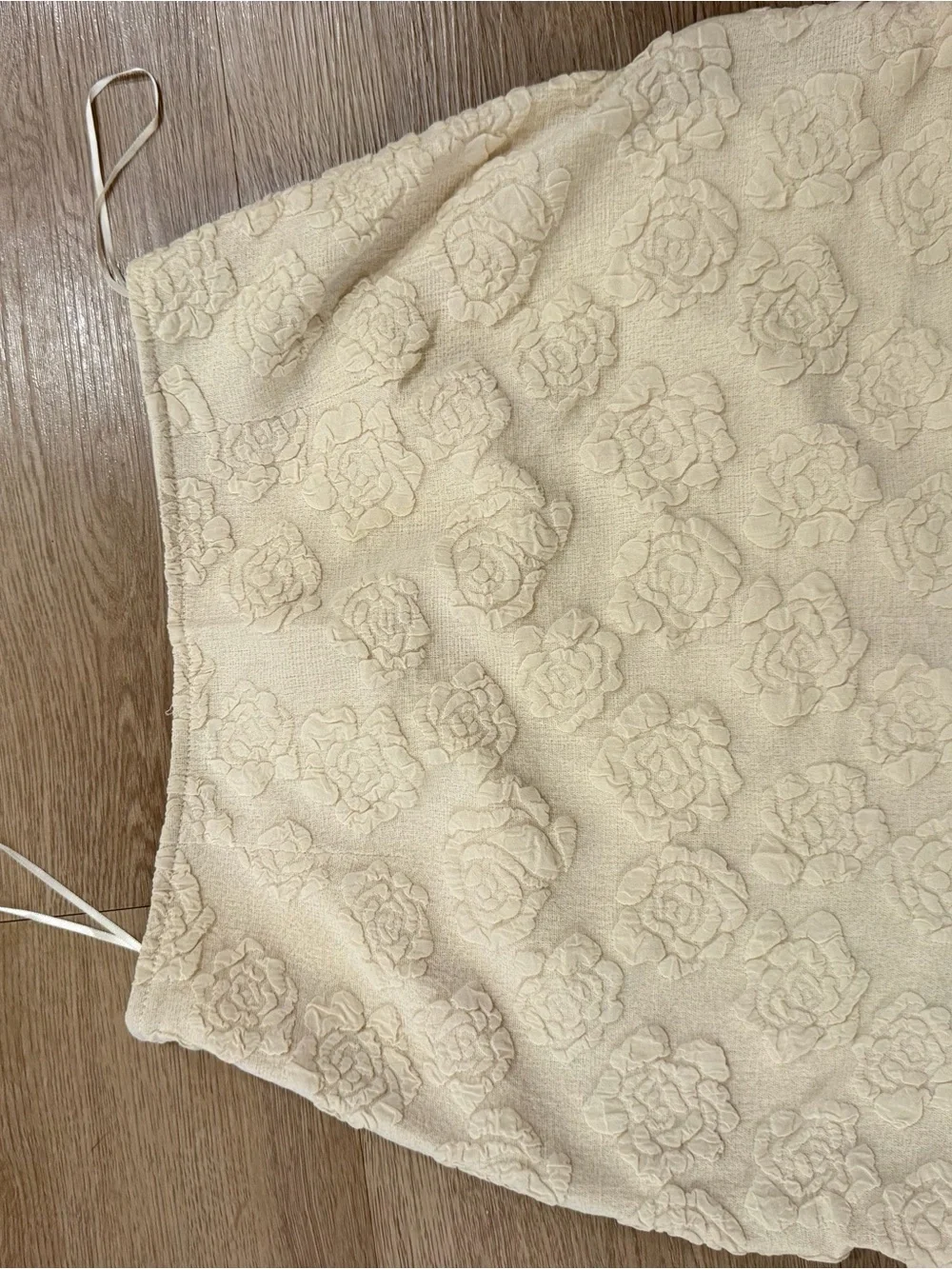 Skirts | Jd Collection Cream Floral Textured Mini Skirt | Poshmark